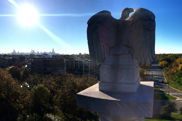 The View From The Top of the Logan Square Eagle Monument - Logan Square ...