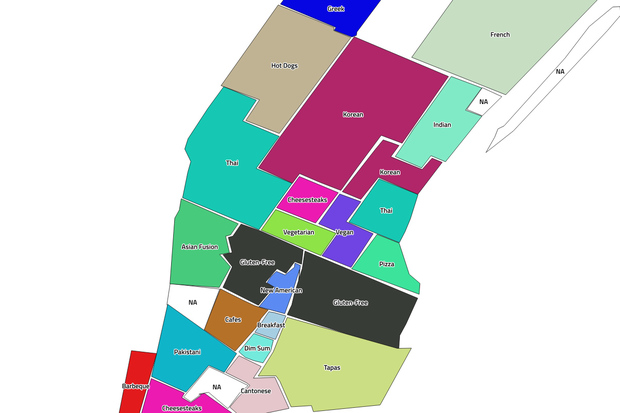 MAP: What Cuisine is Popular in Your Manhattan Neighborhood ...