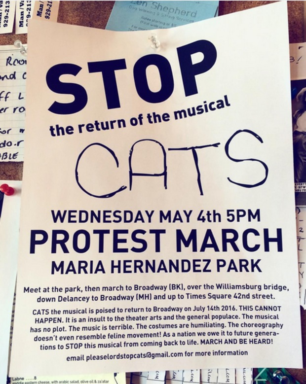 Protest March Against 'Cats' Revival to Take Place Tonight, Flier Says ...
