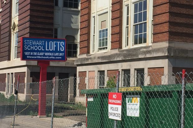 'Insensitive' Stewart School Lofts Sign Taken Down, Alderman Says ...